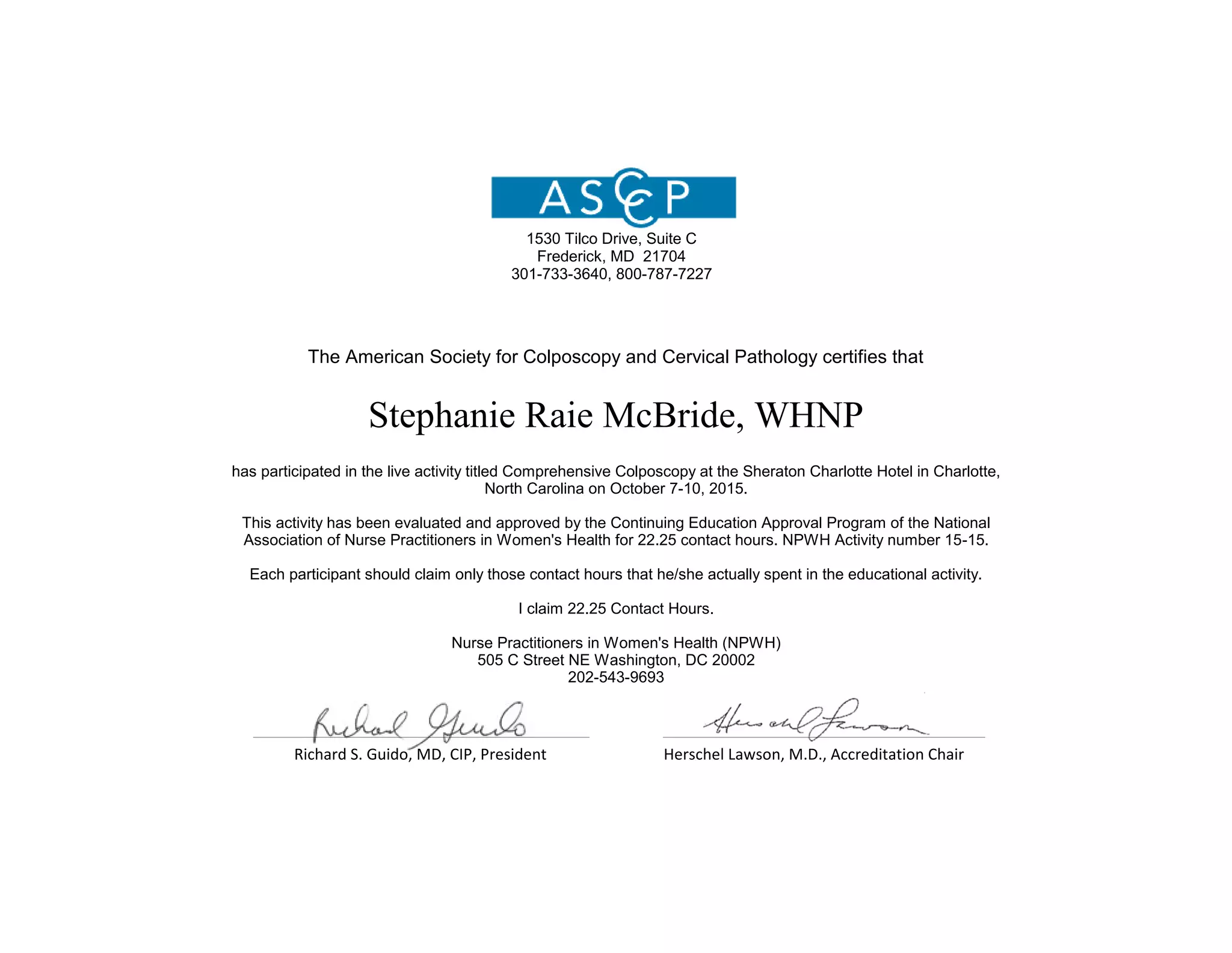 ASCCP Colpo Certification | PDF
