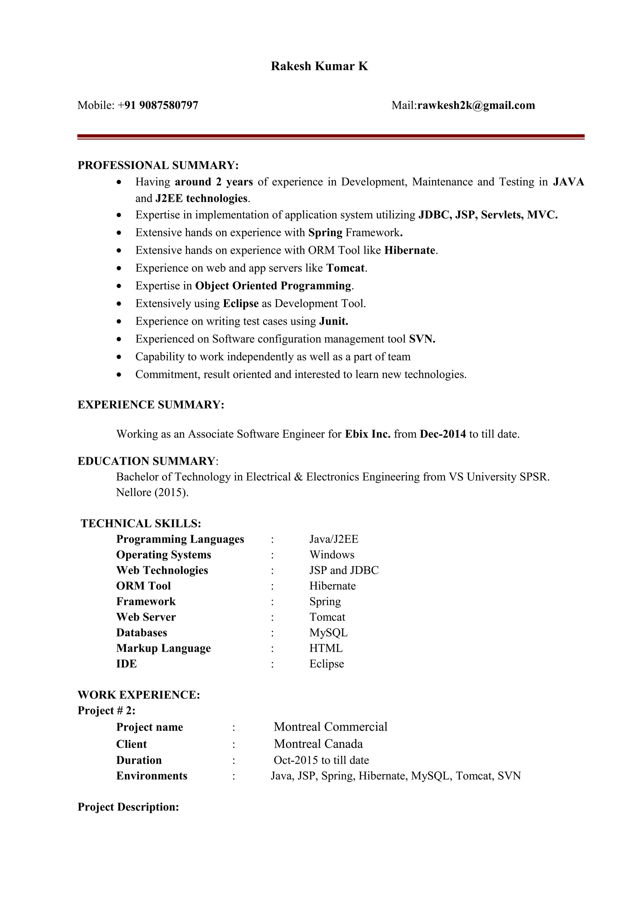 Rakesh's Resume | DOC