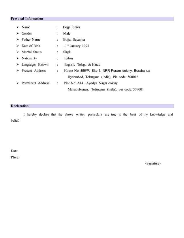 Shiva's CV | PDF