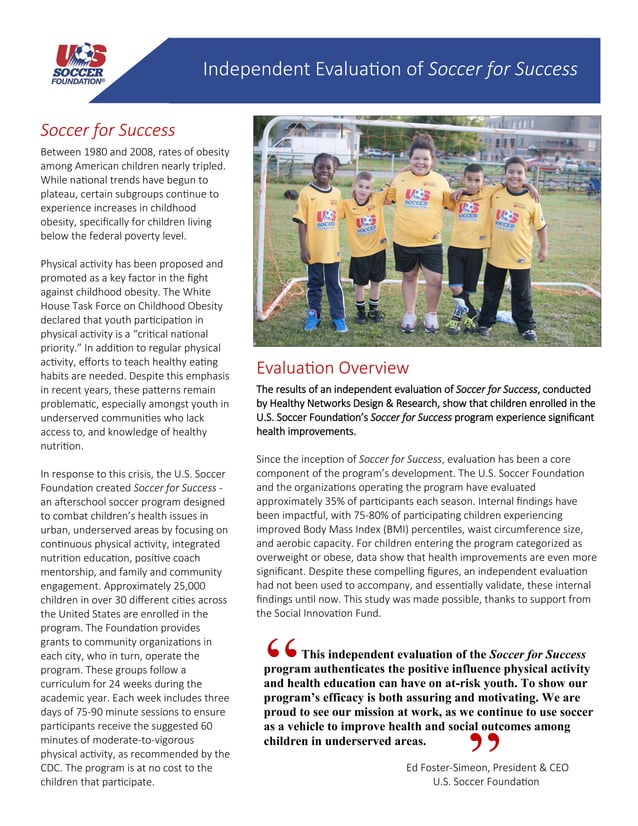 Soccer for Success Impact Study_Issue Brief | PDF