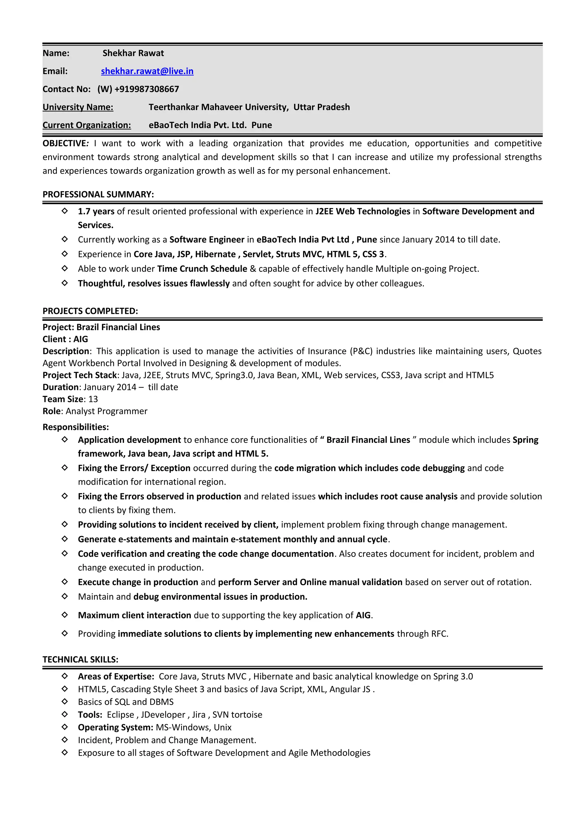 shekhar_rawat_Java | DOC | Web Development | Internet