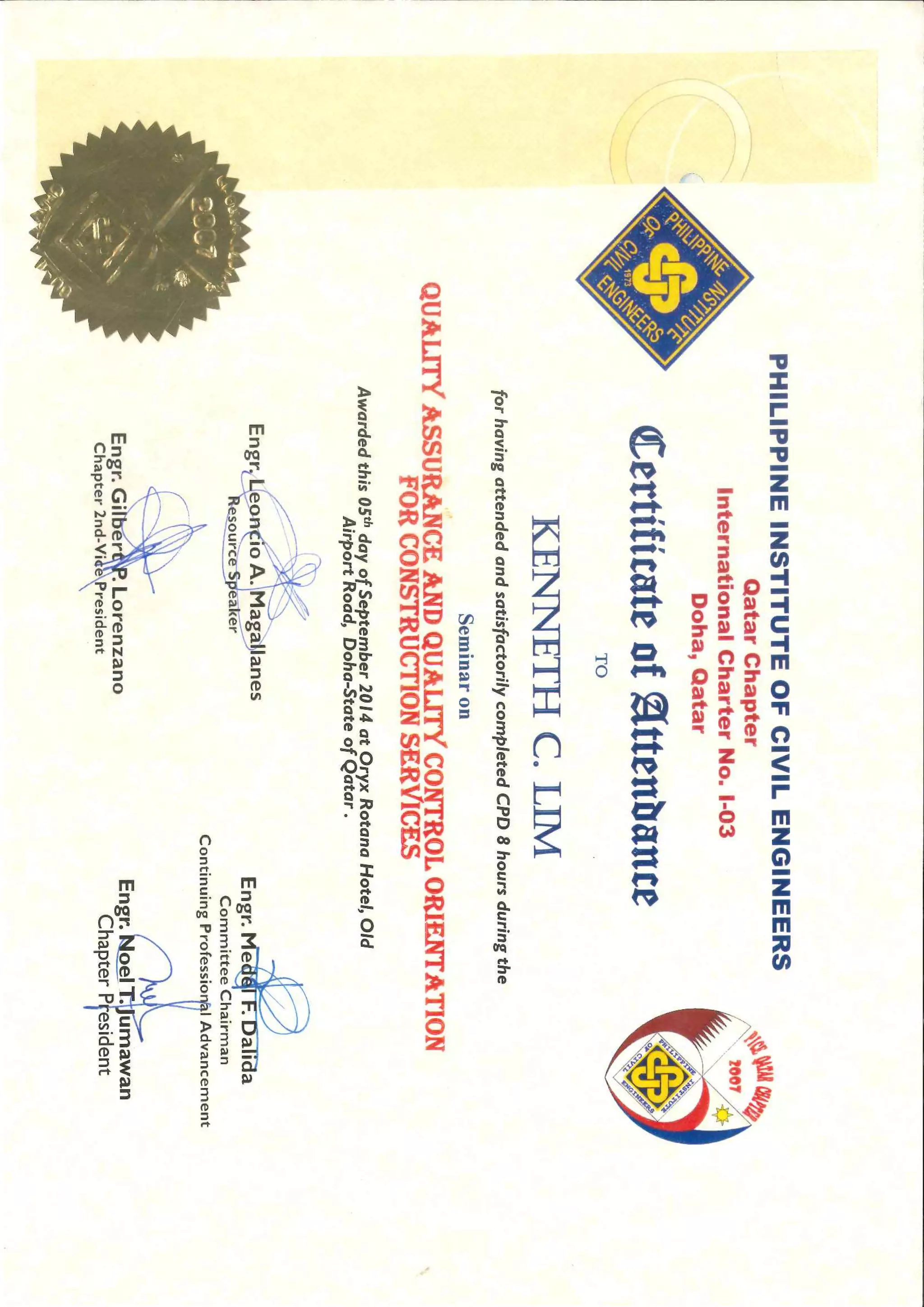 QAQC CERTIFICATE | PDF