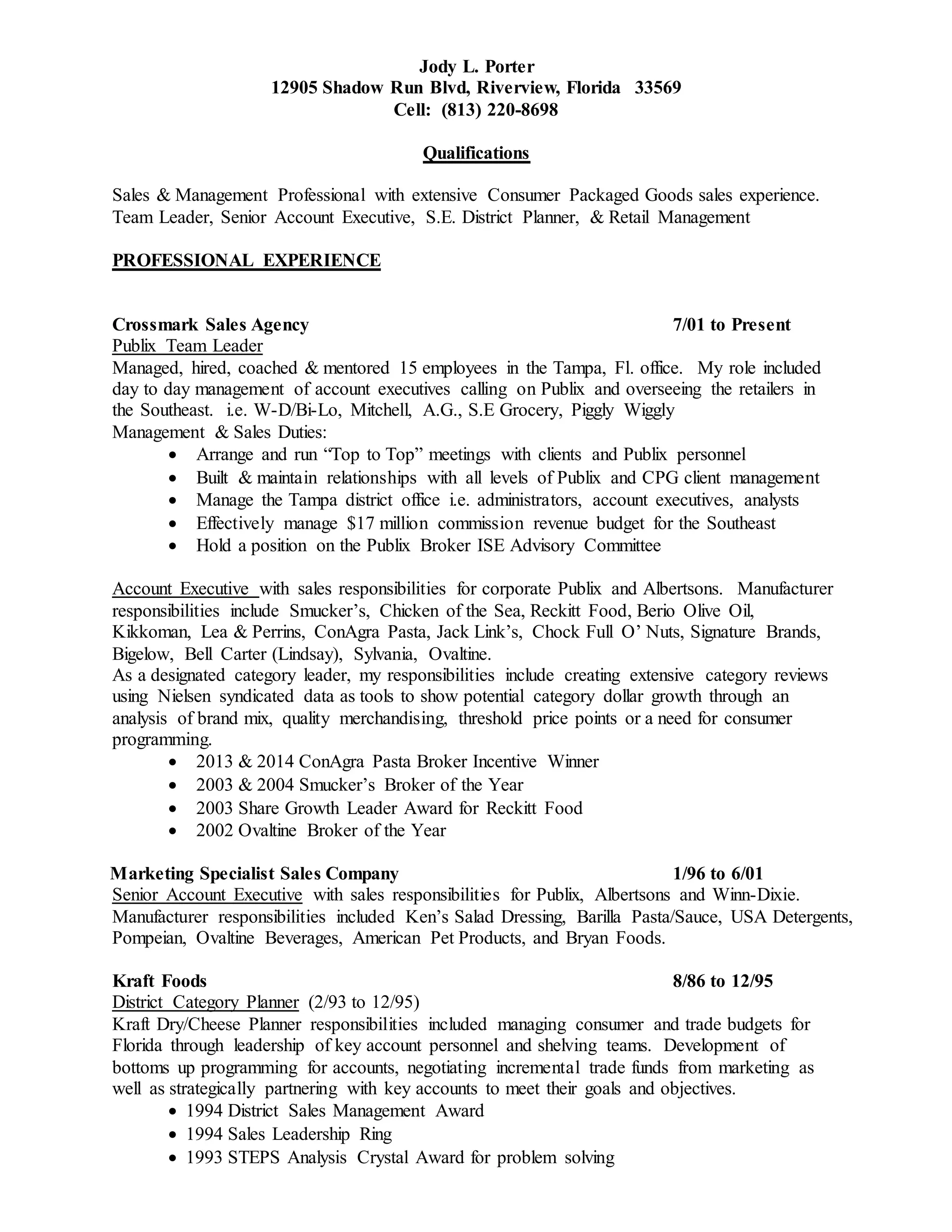 Jody Resume 6-15 | DOCX