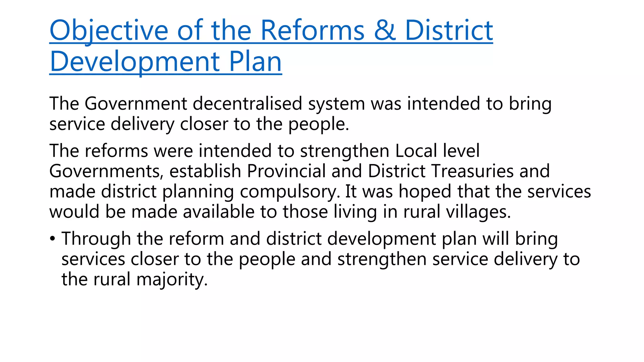 Reforms & District Development [Autosaved] | PPTX