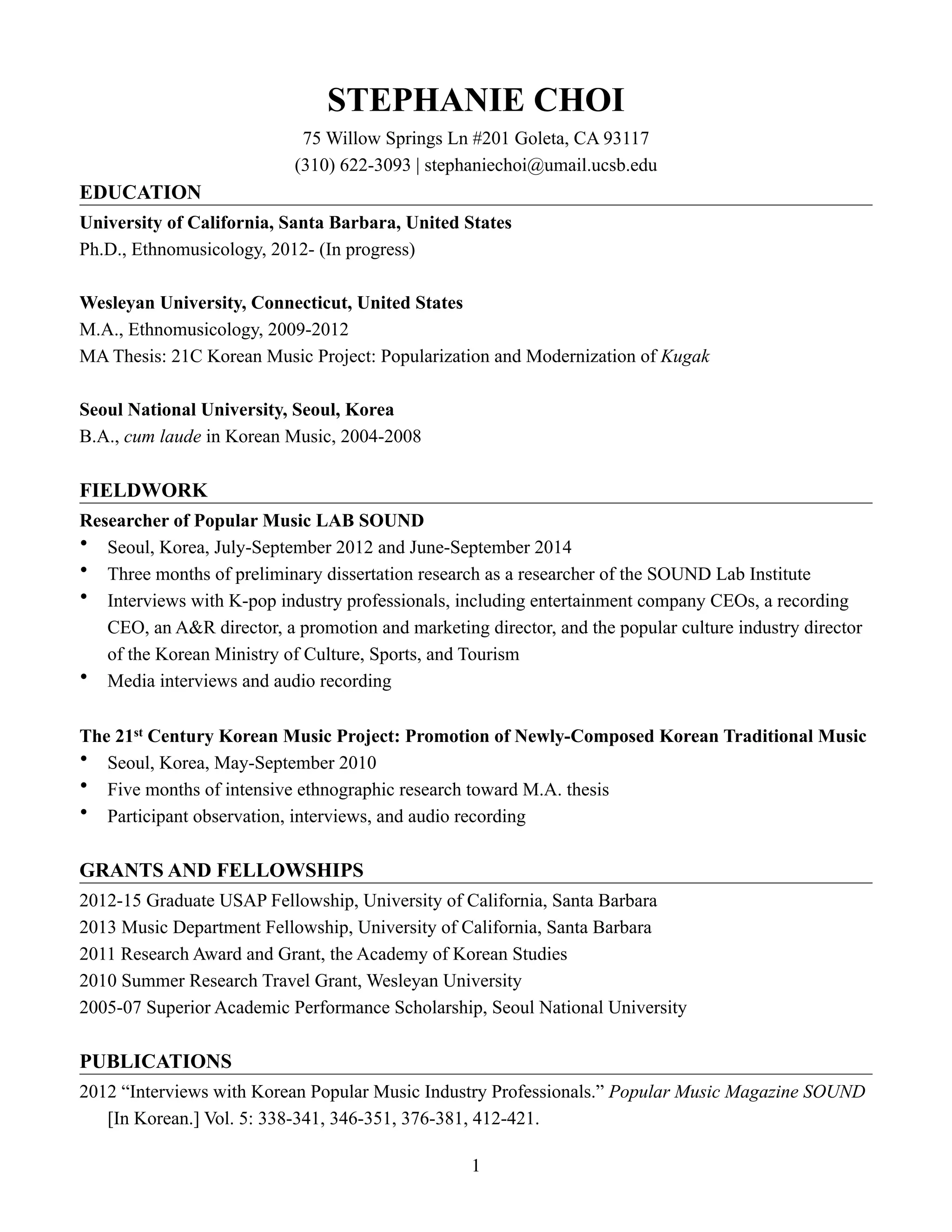 Stephanie_Choi_CV 141203 | PDF