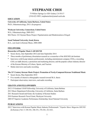 Stephanie_Choi_CV 141203 | PDF