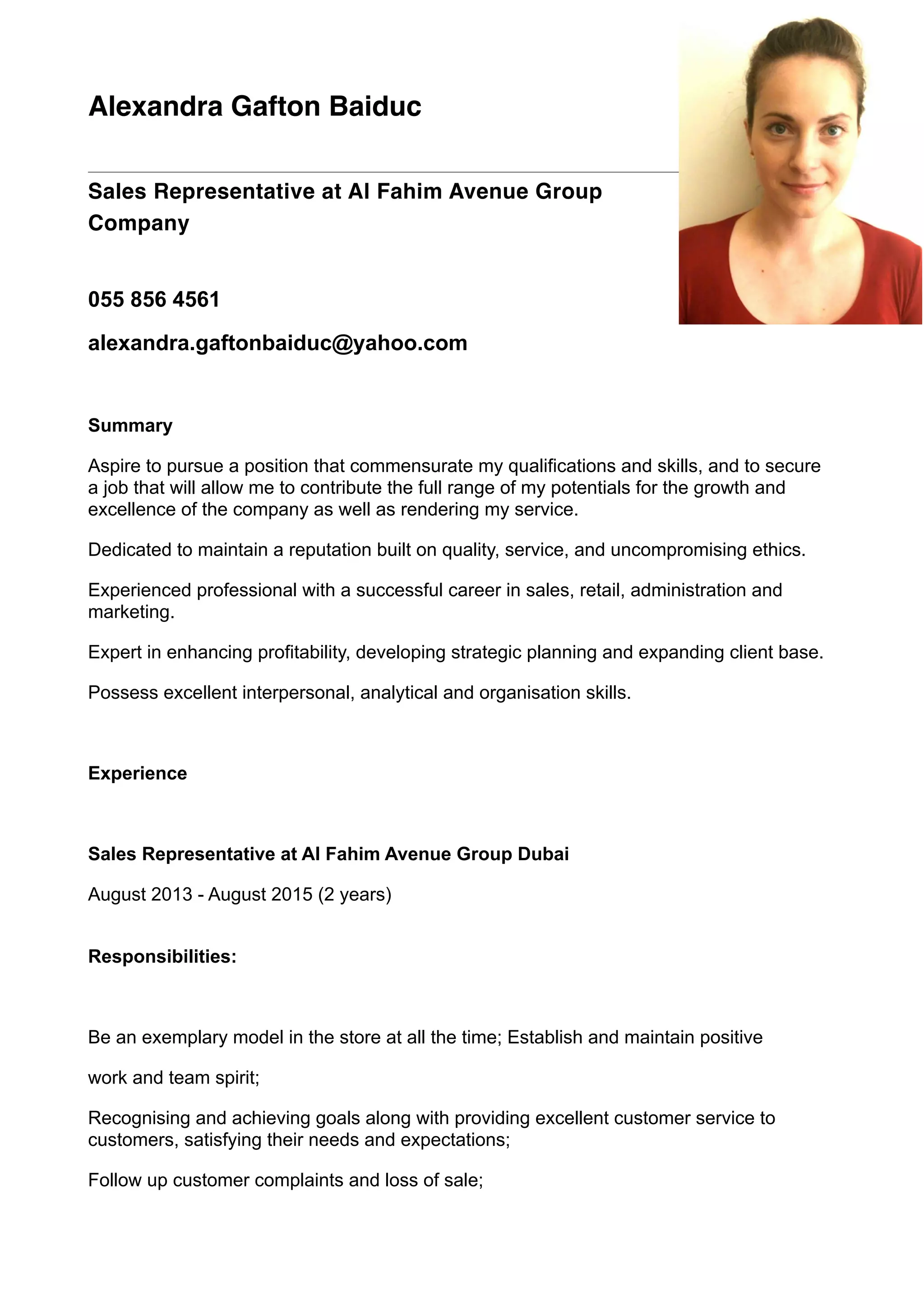 Alexandra Gafton Baiduc CV | PDF