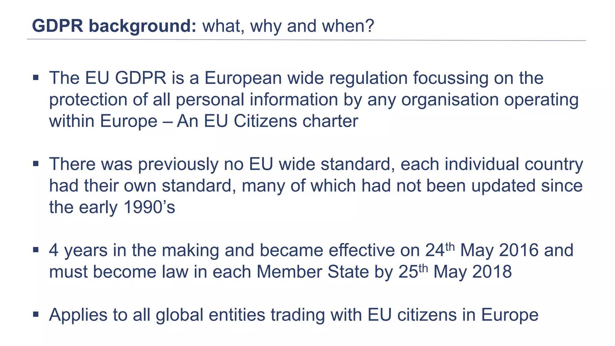 General Data Protection Regulations (GDPR) Summary | PPT