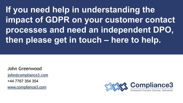 General Data Protection Regulations (GDPR) Summary | PPT