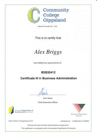 Business & Administration Cert III | PDF