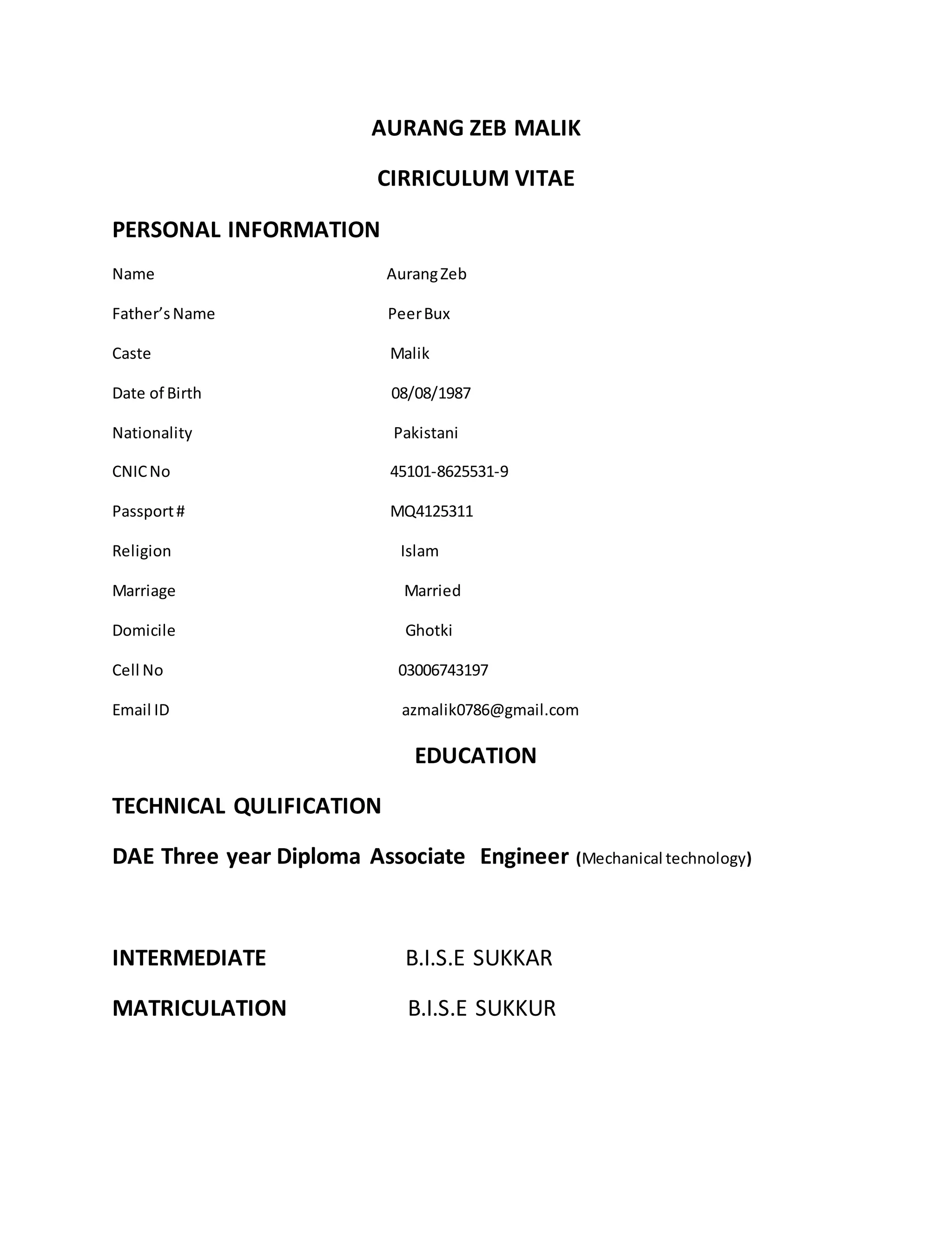 AURANG ZEB MALIK | DOCX