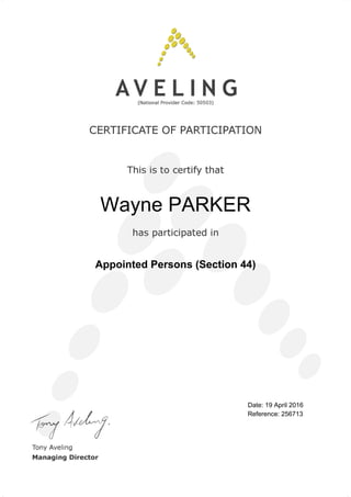 Appointed Persons_Section 44 | PDF