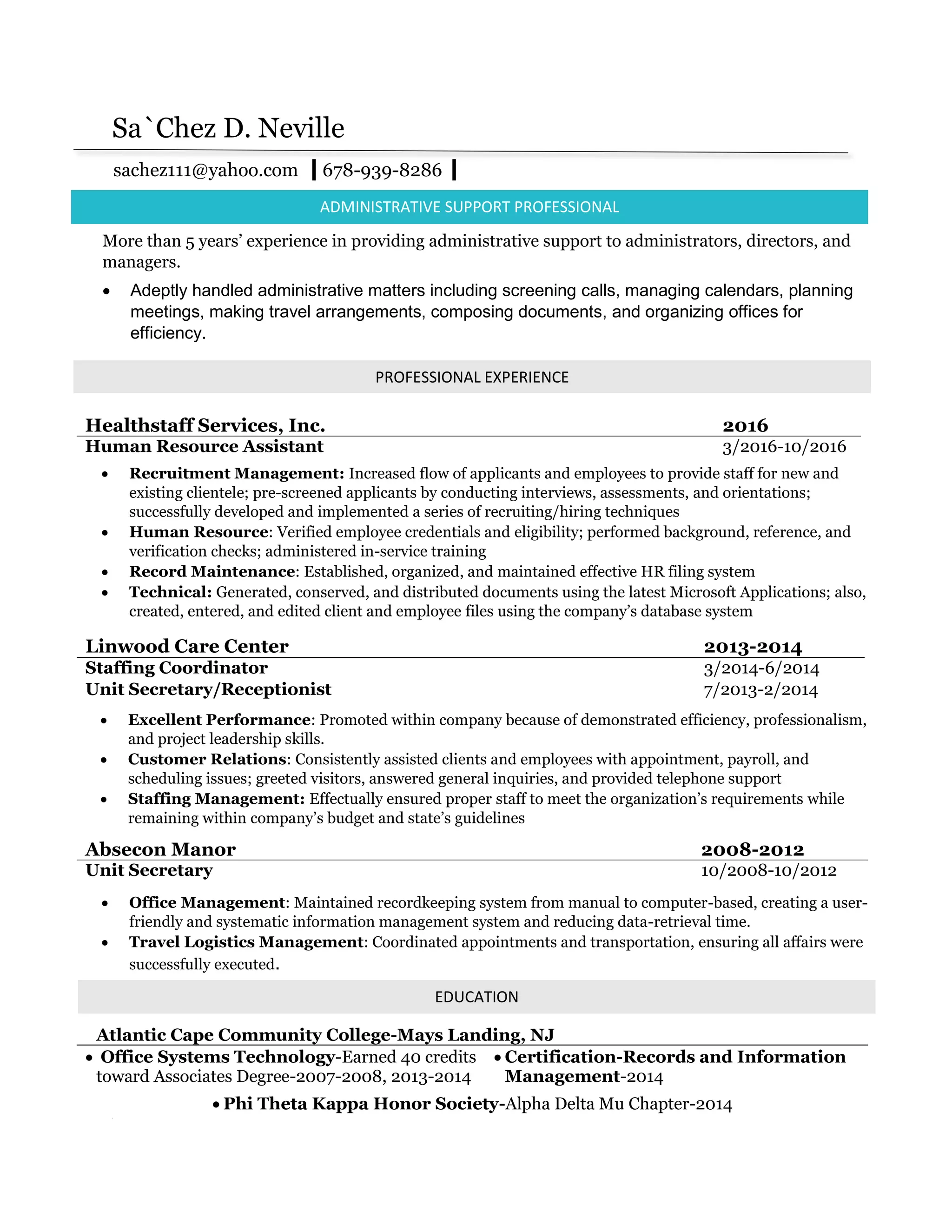 HR Assitant Resume | PDF