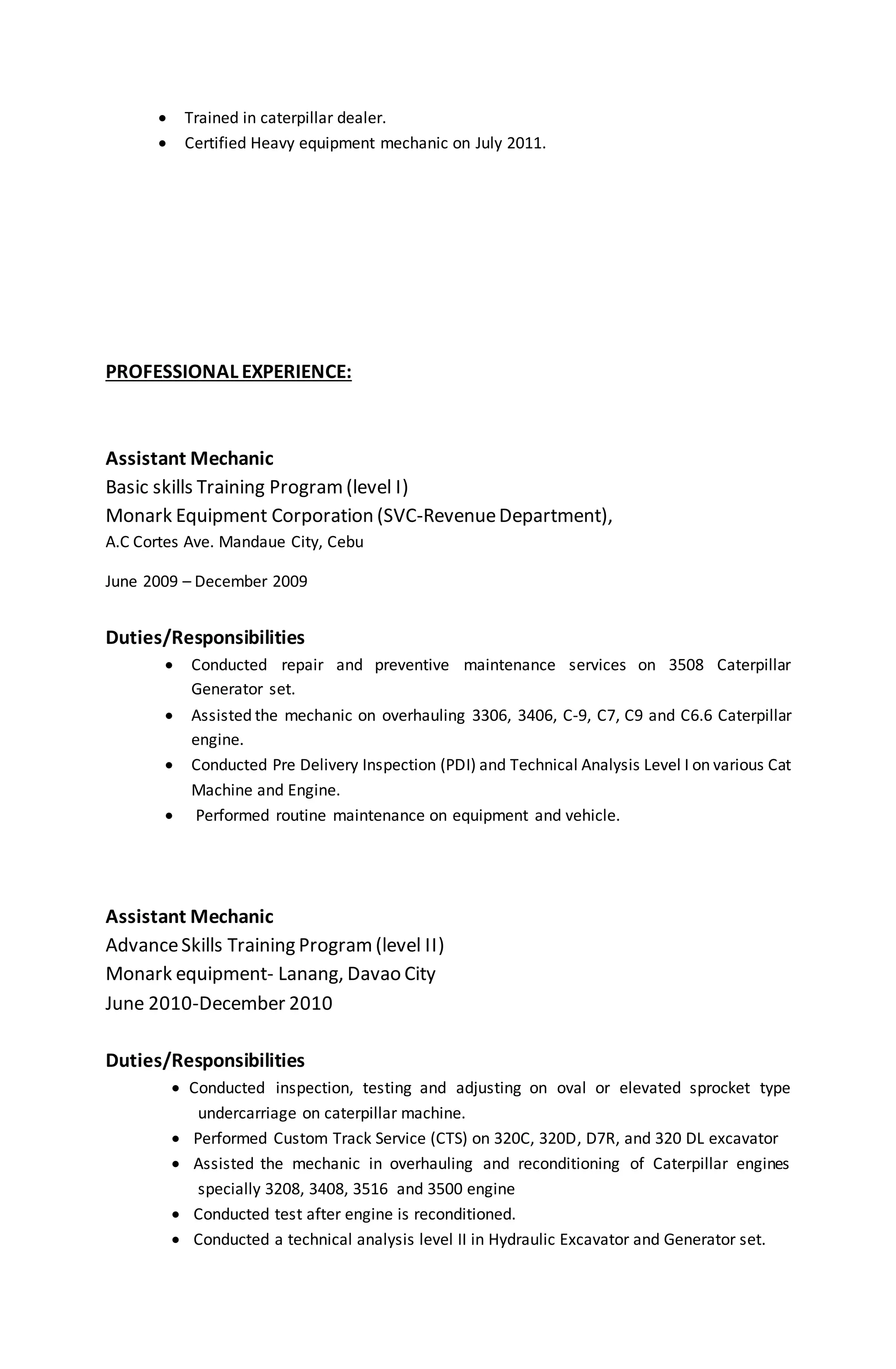 butch updated resume | DOCX