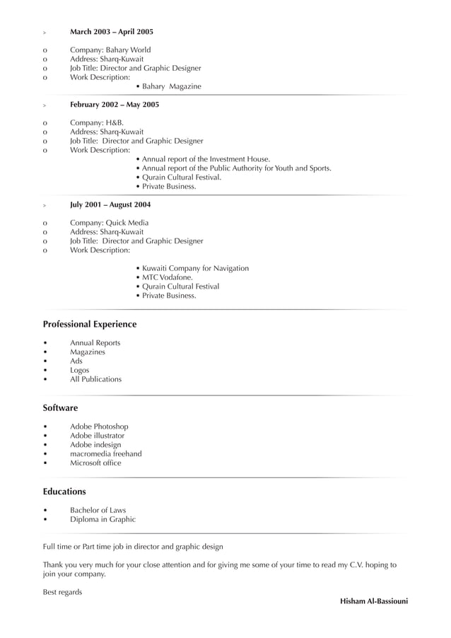 C.V Hisham Al-Bassiouni | PDF