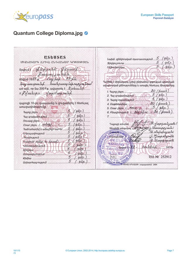 Resume (P.Badalyan) | PDF | Physics | Science