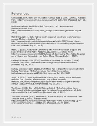Reserach study on Delhi Metro project | PDF