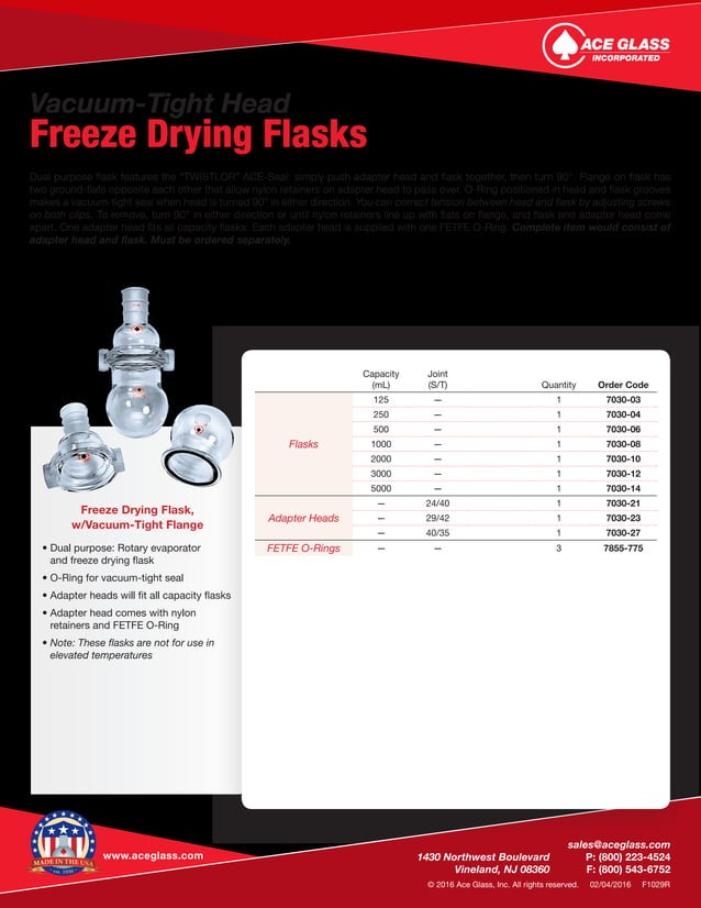 F1029R FreezeDryingFlasks | PDF