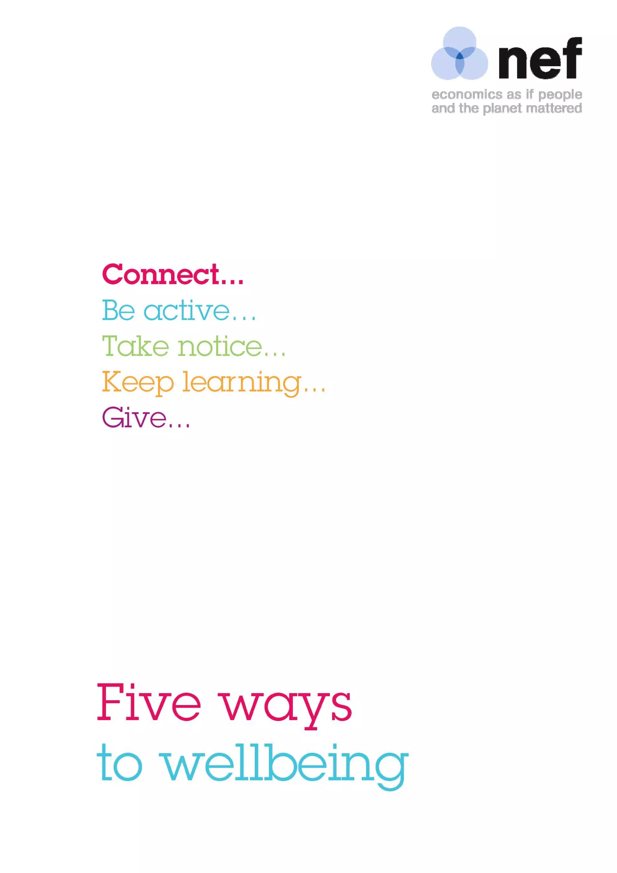 Five ways to Well Being | PDF