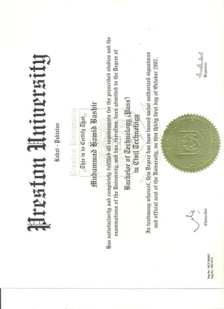 Degree B-tech Pass with mark sheet | PDF