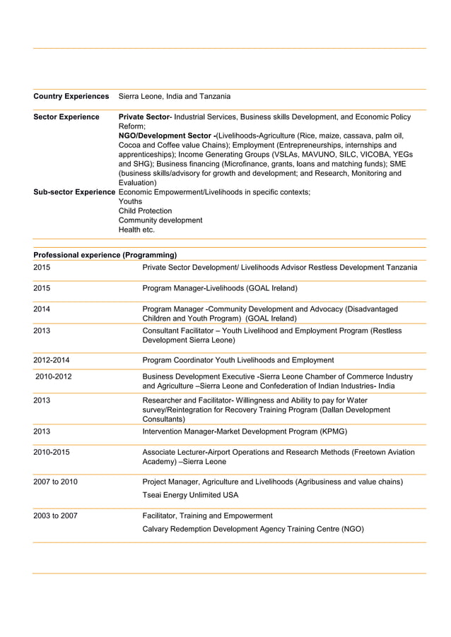 Samuel Young CV-current-5 | PDF | Agriculture | Industries