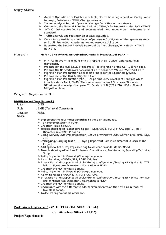 Sanjay_Sharma _resume_Telecom IMS LTE | DOCX