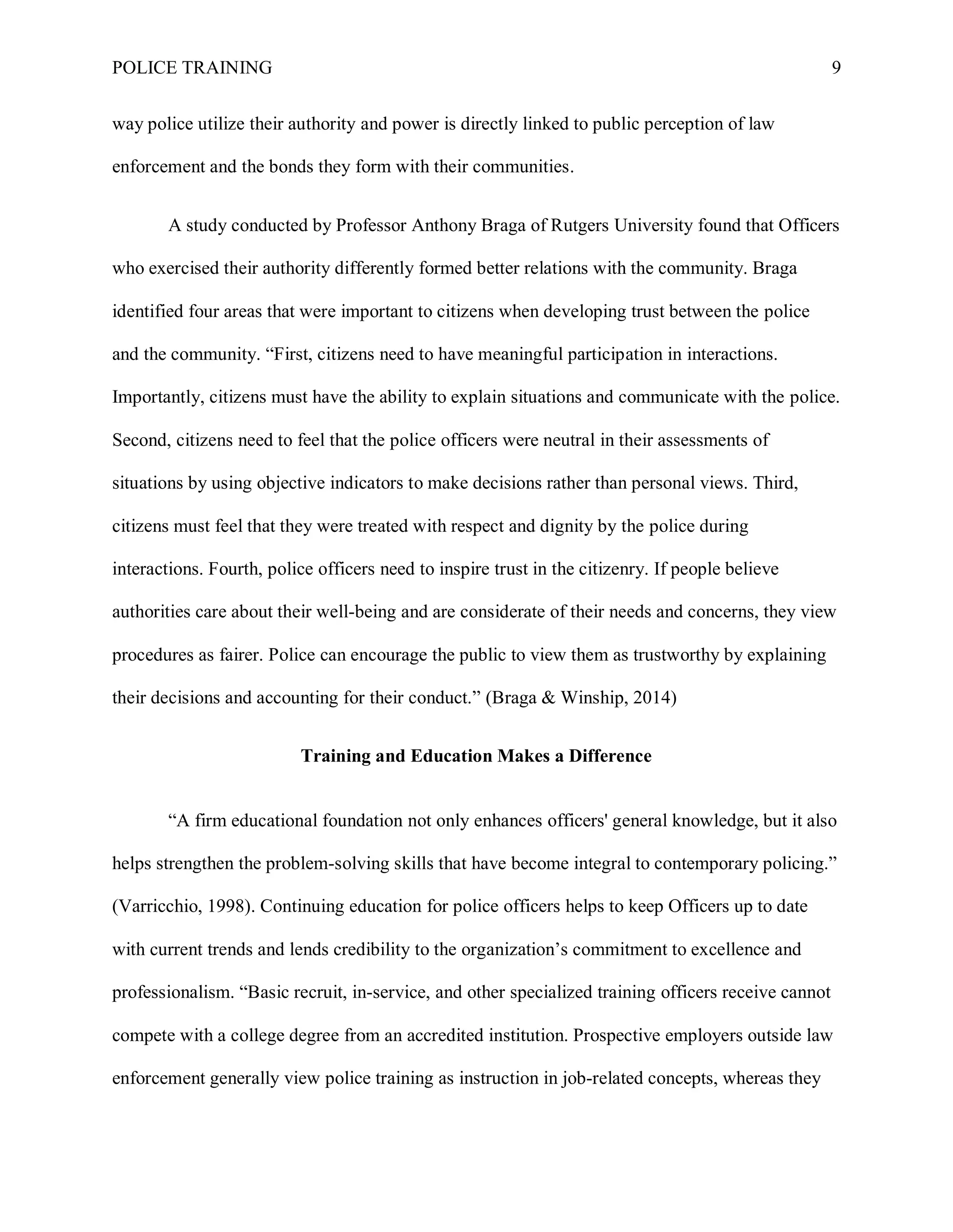 THE IMPORTANCE OF POLICE TRAINING AND IT'S AFFECT ON COMMUNITIES | PDF