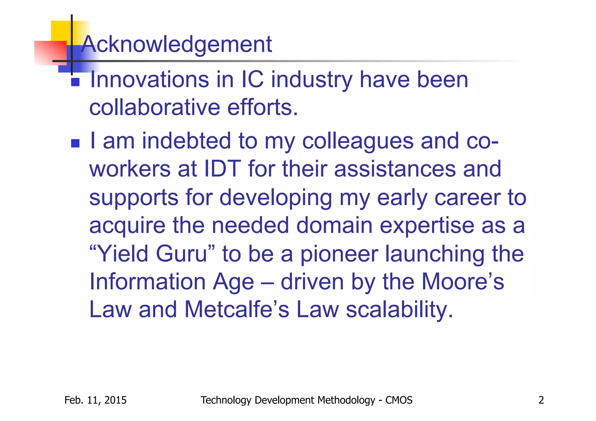 Technology Development Methodology – CMOS as a game-changer | PDF