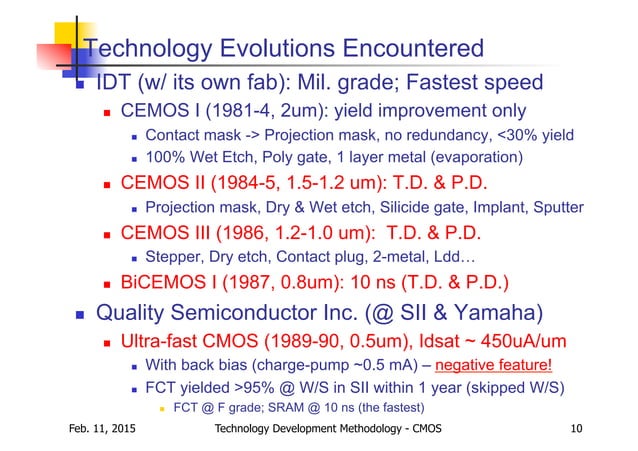 Technology Development Methodology – CMOS as a game-changer | PDF
