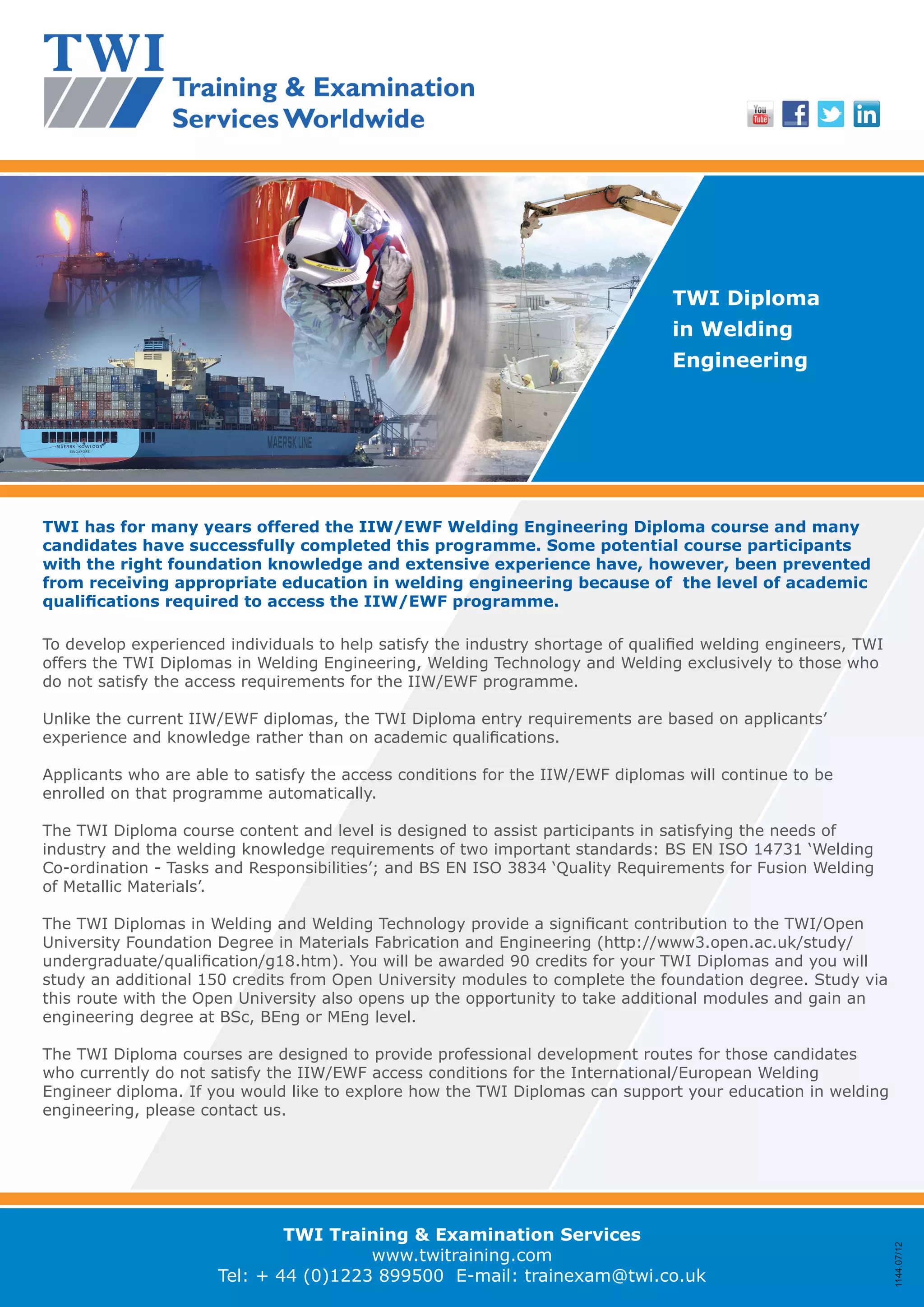 1144-TWI-Diploma-in-Welding-Engineering-July-2012 | PDF | Education