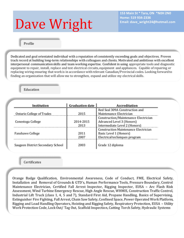 Dave Wright Resume 2015 | DOCX
