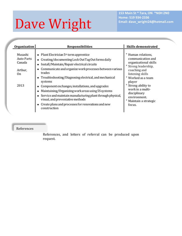 Dave Wright Resume 2015 | DOCX