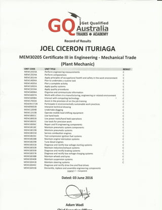 Certificate 3 in Engineering - Mechanical | PDF