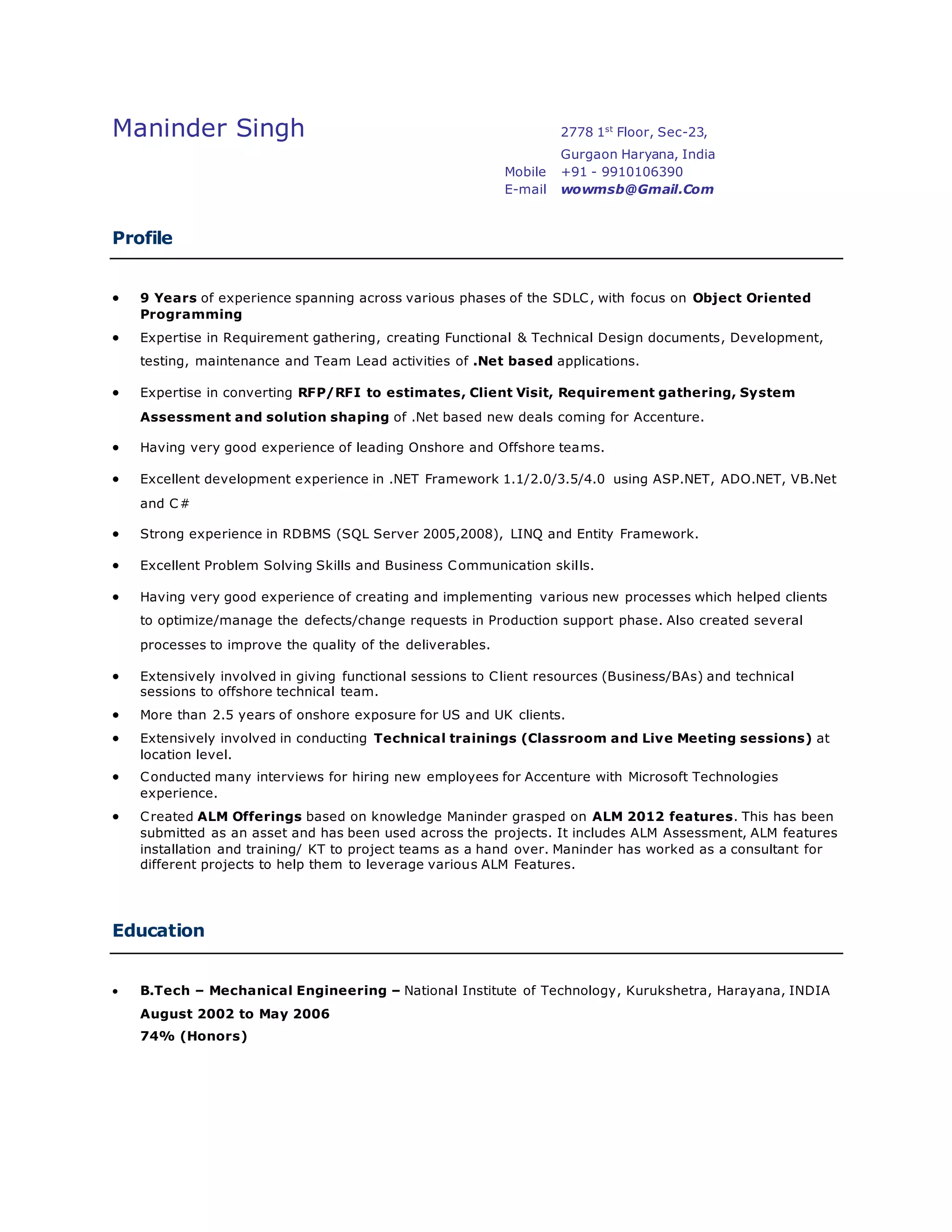 Maninder Singh Resume | DOCX
