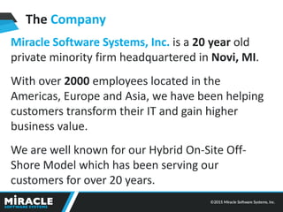 About Miracle Software Systems | PDF