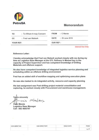 Reference - Colin Marais | PDF