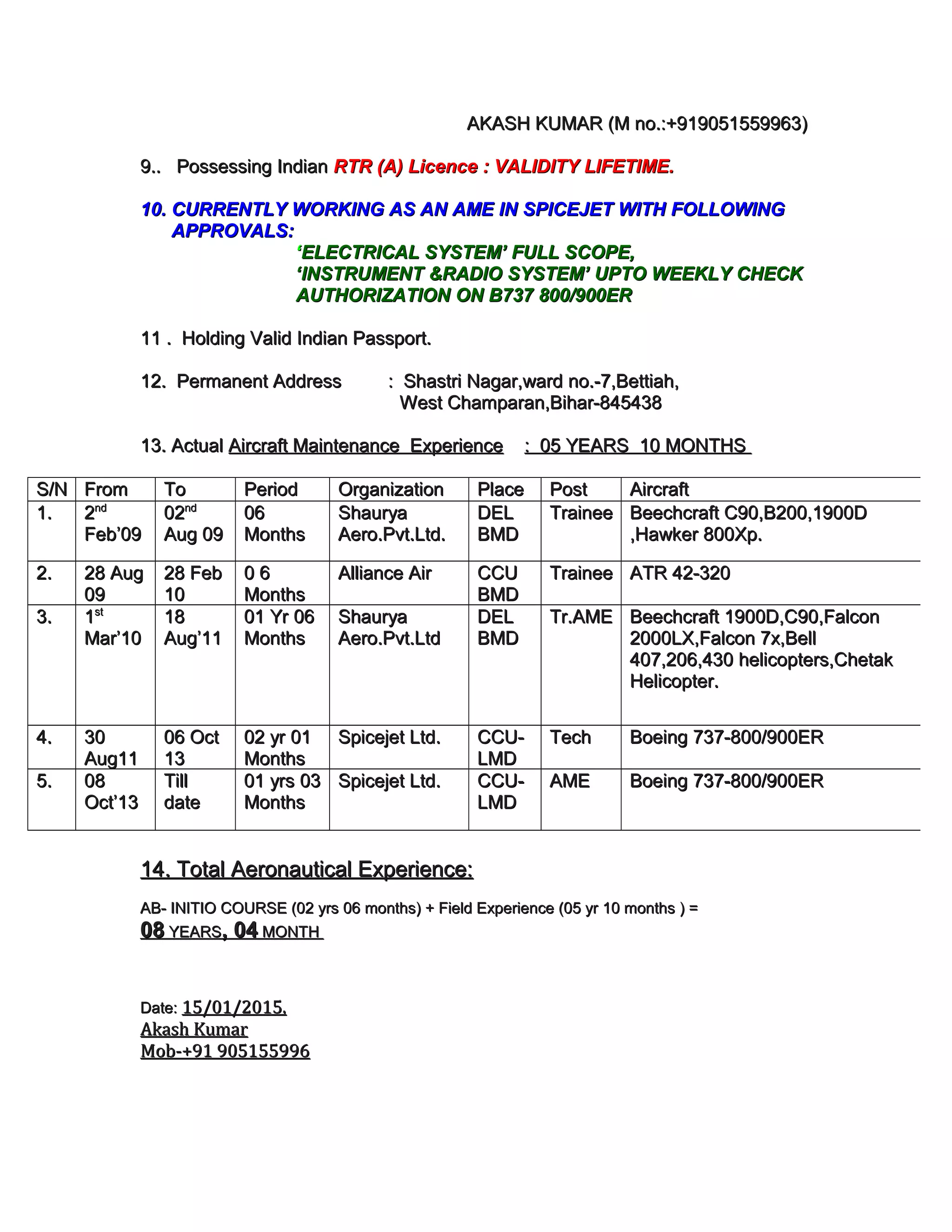 akash biodata | DOC