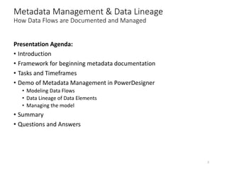 Data Modeling, Meta Data and Data Lineage Demo - Highlights from 2016 Data Modeling Zone ...