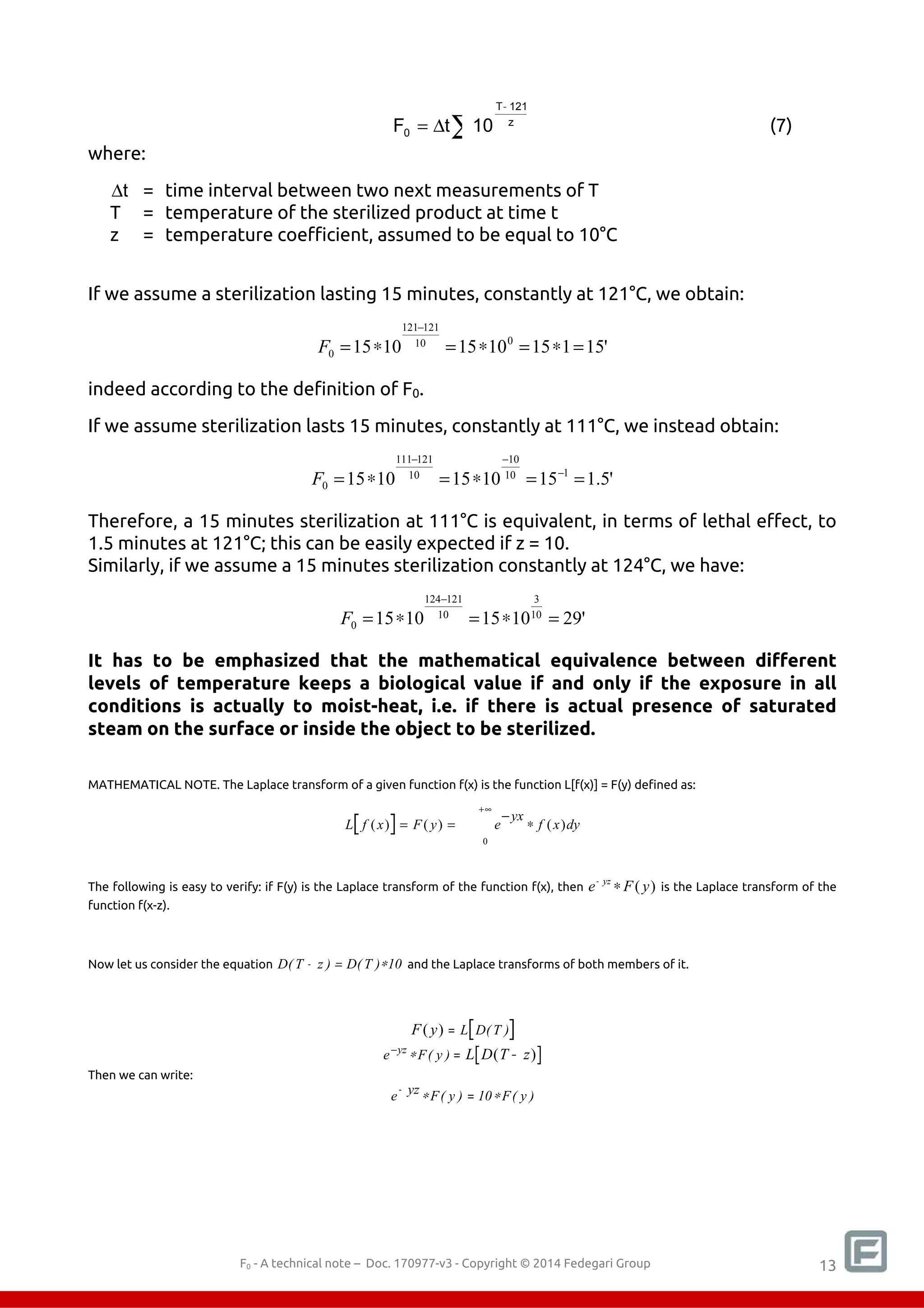 Sterilization: F0 - what it means - how to calculate it - how to use it ...
