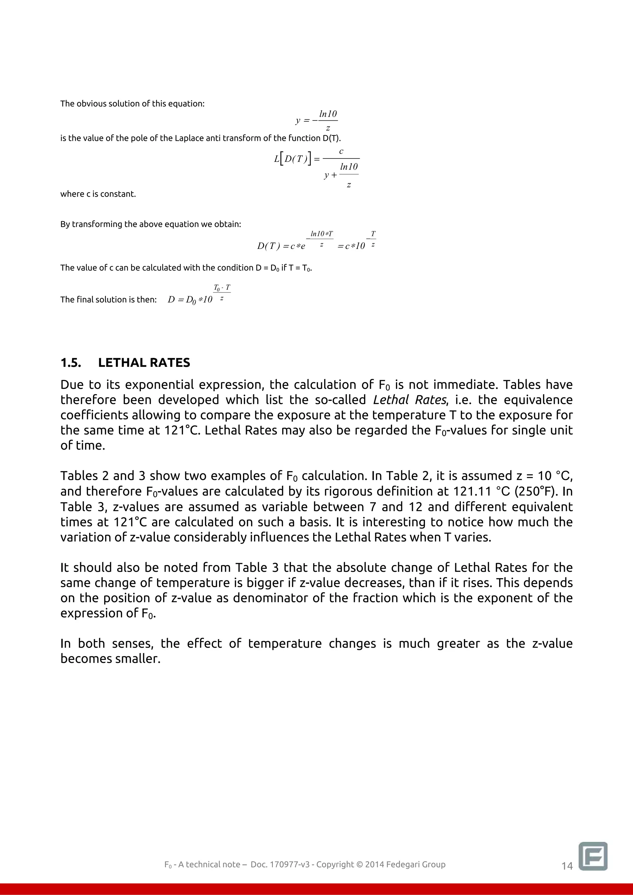 Sterilization: F0 - what it means - how to calculate it - how to use it ...