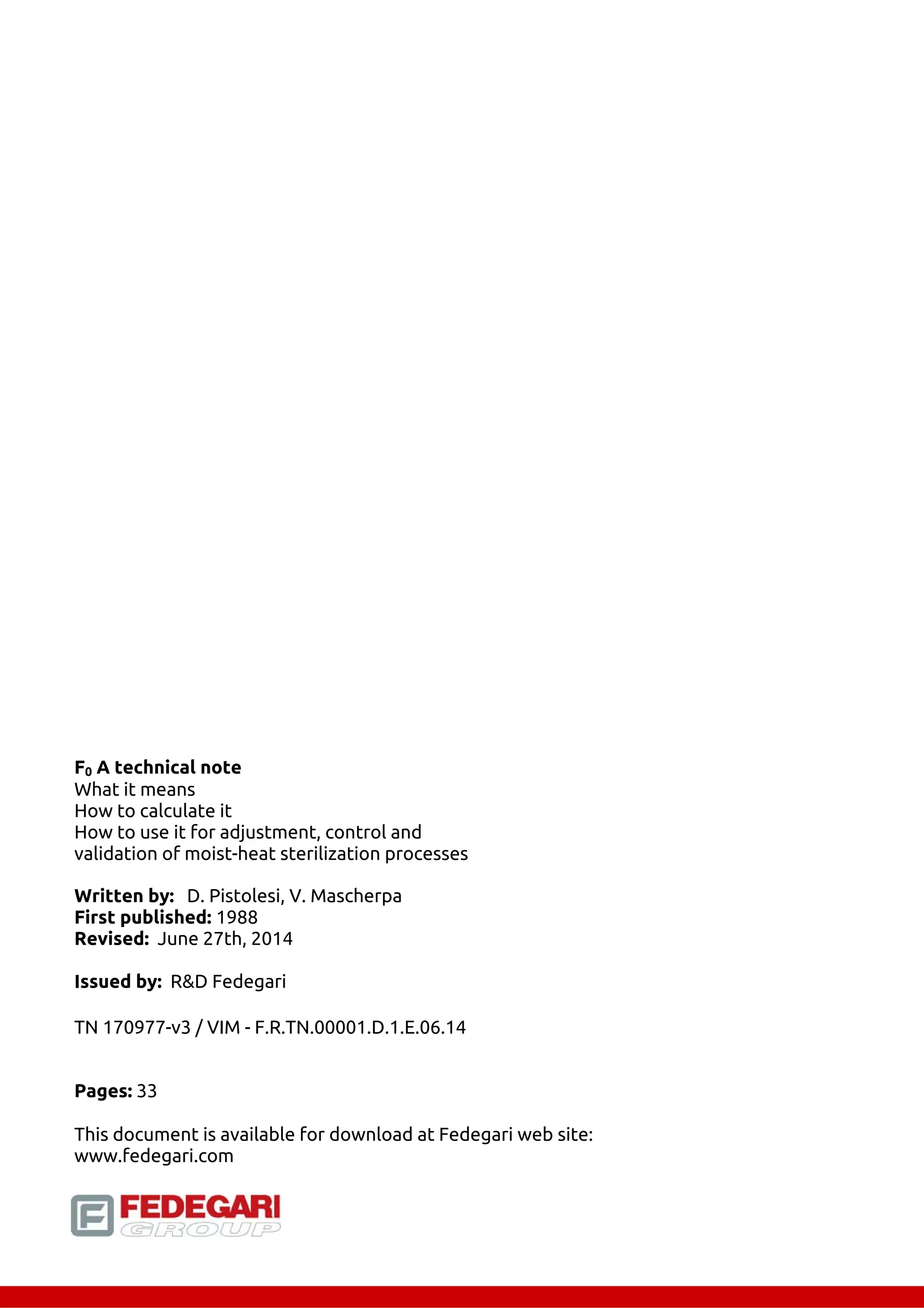 Sterilization: F0 - what it means - how to calculate it - how to use it ...