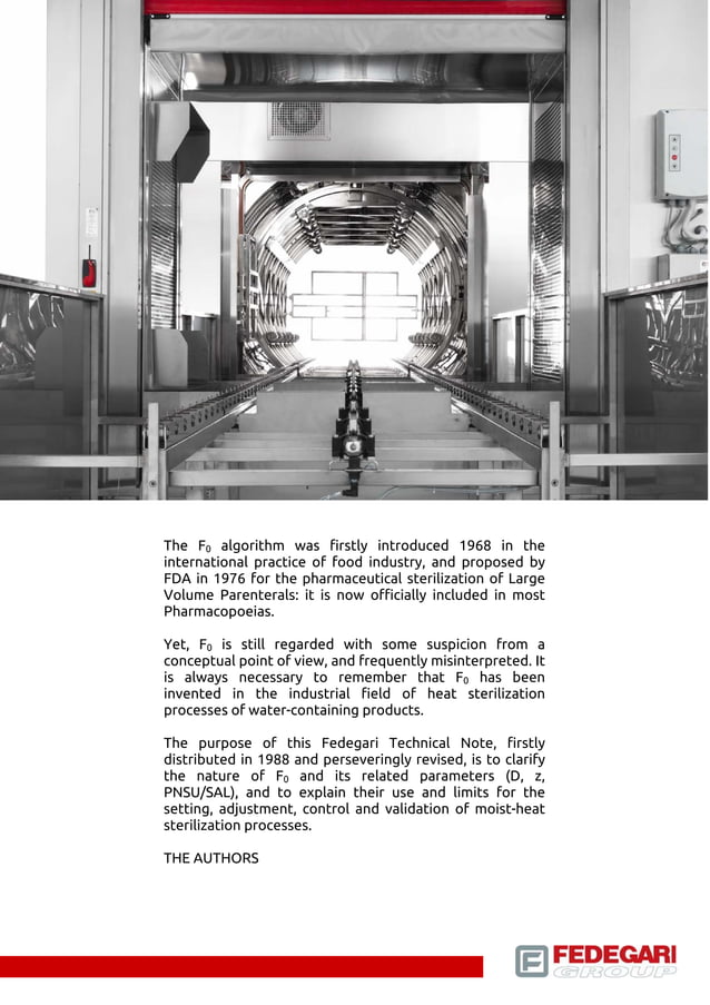 Sterilization: F0 - what it means - how to calculate it - how to use it ...