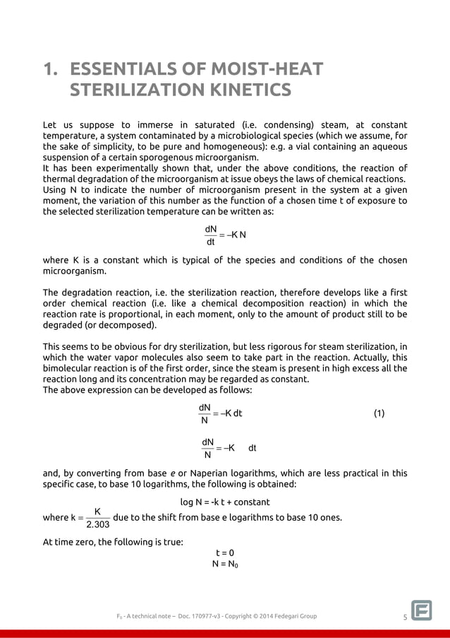 Sterilization: F0 - what it means - how to calculate it - how to use it ...