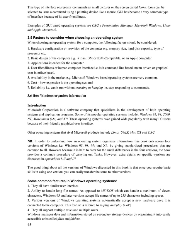 computer notes form one for kenyan high school | PDF