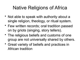 F1-AFRICAN-RELIGIONS and cultures-.powerpoint | PPTX