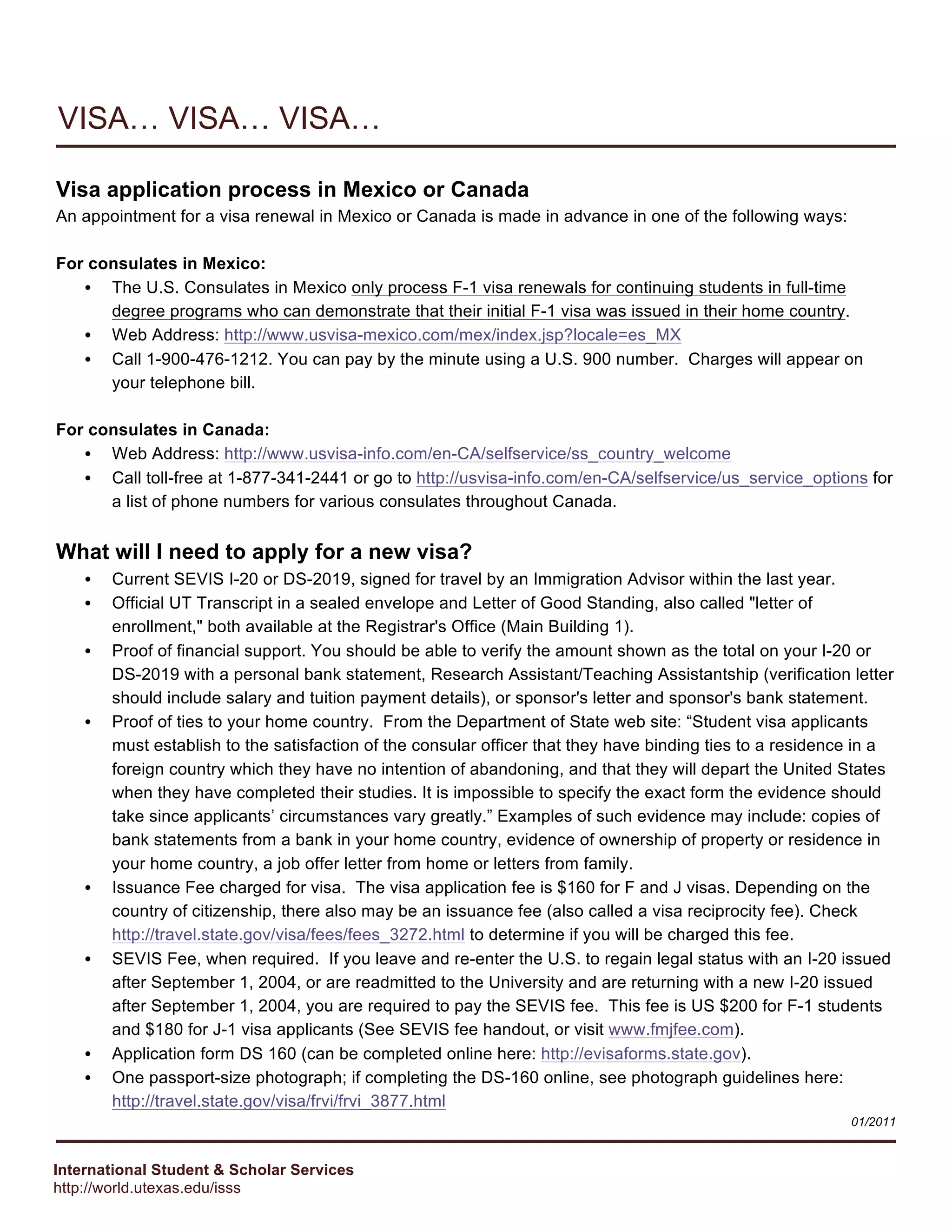 FAQ's F1 Visa Renewal with Expired Visa Stamping | PDF