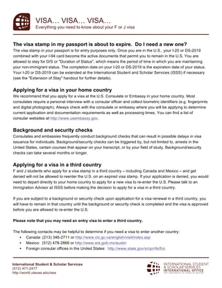 FAQ's F1 Visa Renewal with Expired Visa Stamping | PDF