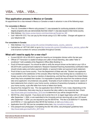 FAQ's F1 Visa Renewal with Expired Visa Stamping | PDF