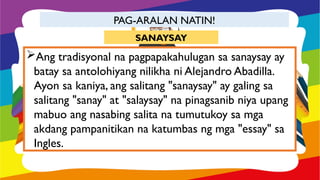 Filipino 10-Yunit 3-Aralin 1 Sanaysay.pptx