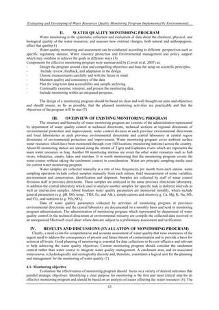 Evaluating and Developing of Water Resources Quality Monitoring Program ...